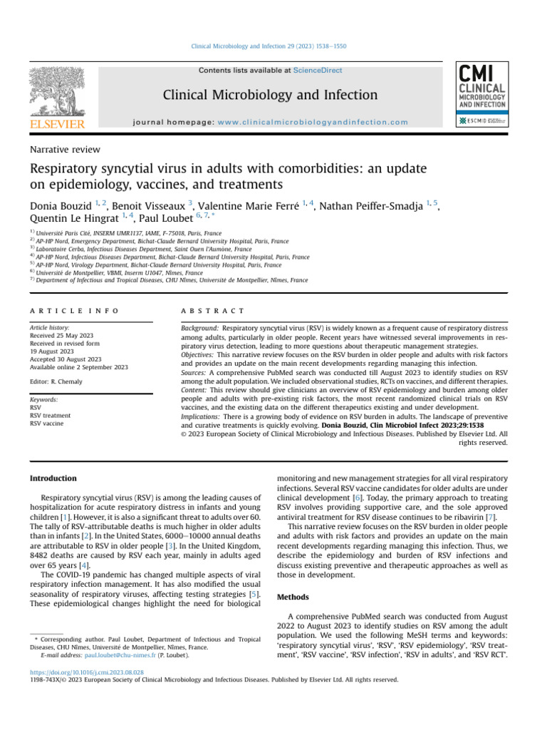 Clin Microbiol Infect 2023 - 29 - 1538 | PDF | Infection | Chronic ...