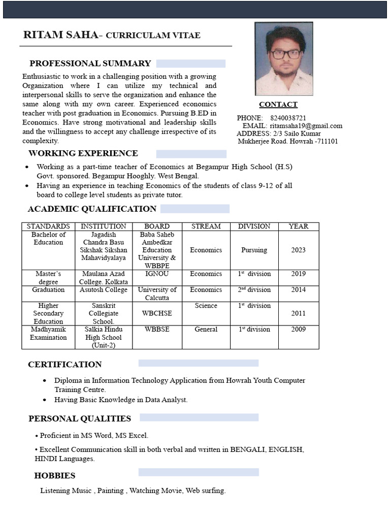 MY CV (Autosaved) | PDF