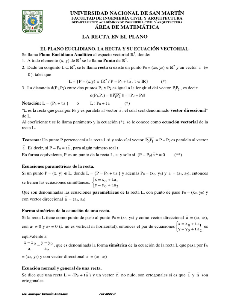 La Recta | PDF | Línea (geometría) | Pendiente