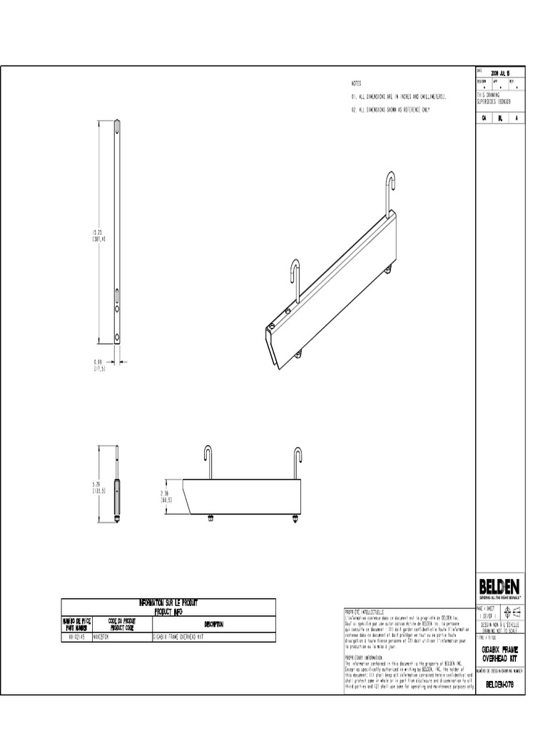 Belden-078 Gigabix Frame Overhead Kit | PDF