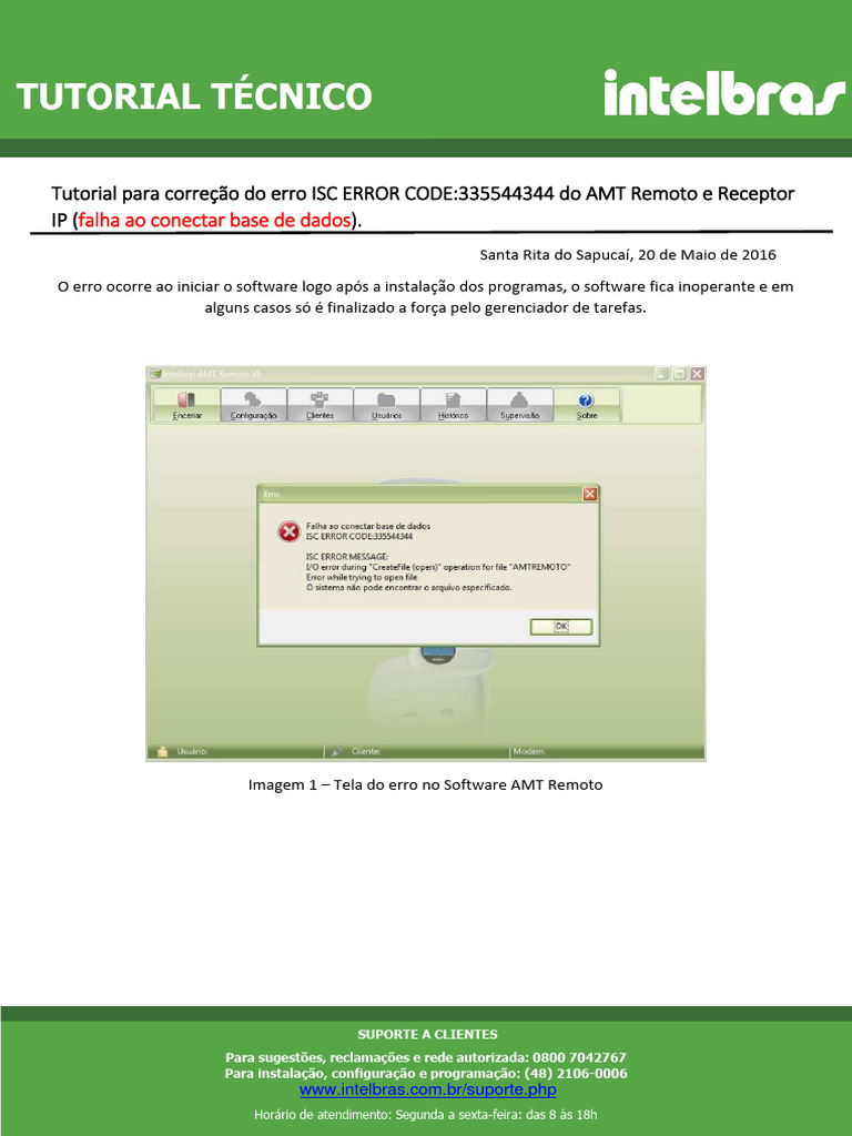 Tutorial para Resolver A Falha Ao Conectar No Banco de Dados - Receptor IP e AMT Remoto | PDF ...