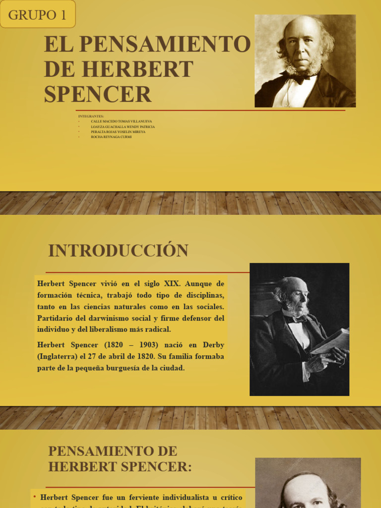 GRUPO 1 El PENSAMIENTO DE HERBERT SPENCER | PDF | Evolución | Sociedad