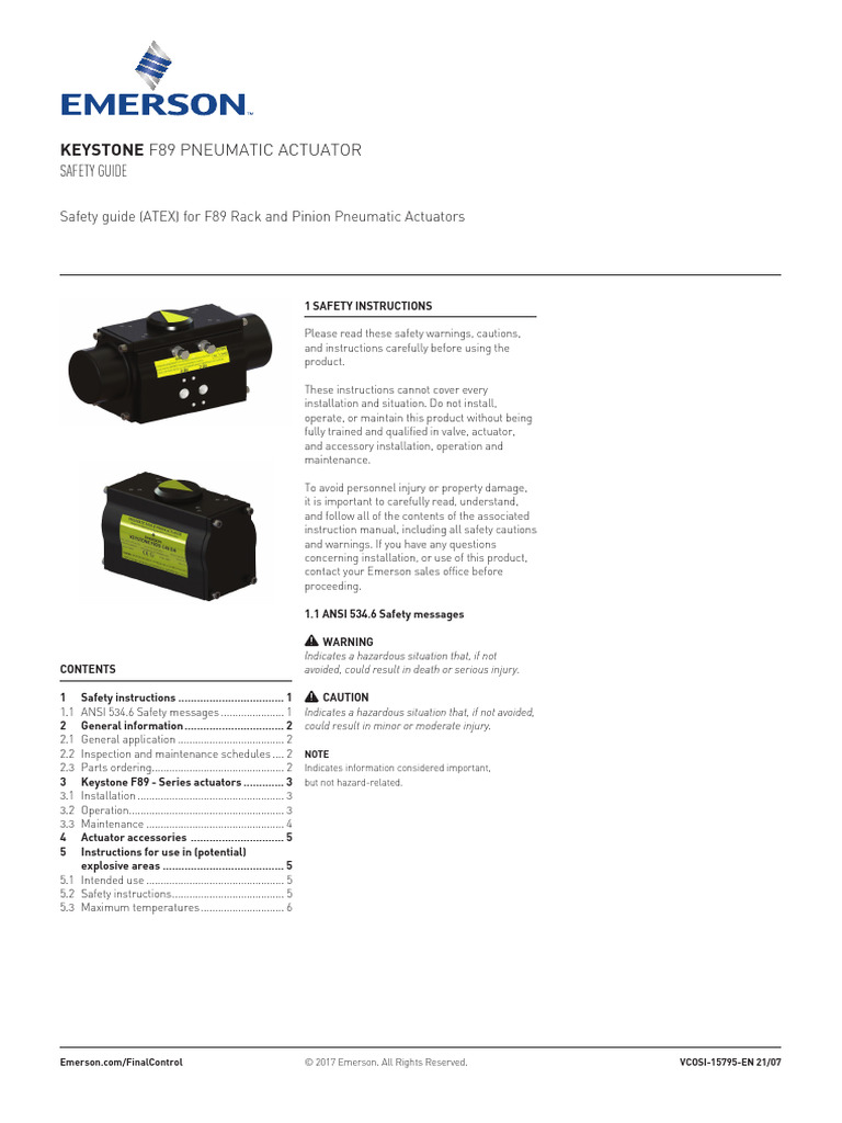 Manuals Figure 89 f89 Pneumatic Actuator Safety Guide Atex Keystone en ...