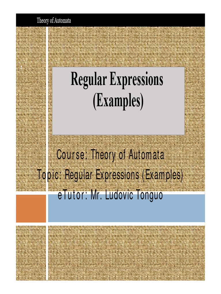 Automata Regular Expressions Guide | PDF | Regular Expression | String (Computer Science)