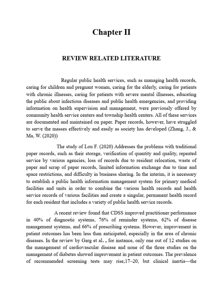 Chapter 2 RRL (NEW UPDATE) | PDF | Health Informatics | Electronic Health Record