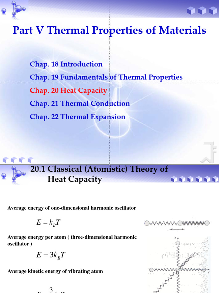 Part V Thermal Properties of Materials | PDF | Oscillation | Physical ...