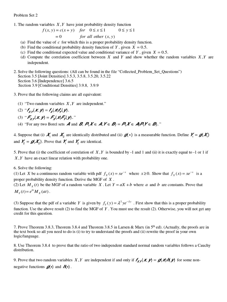 Mas hw2 | Download Free PDF | Probability Density Function | Random Variable