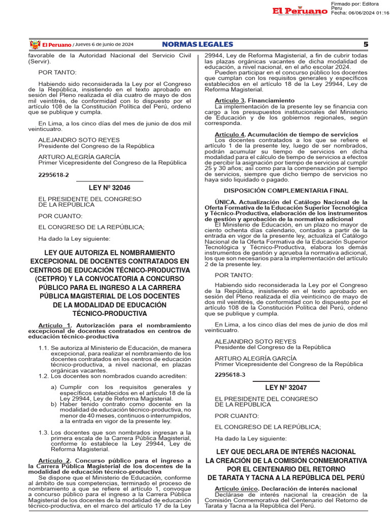 Normas Legales: El Peruano | PDF | Perú | Gobierno