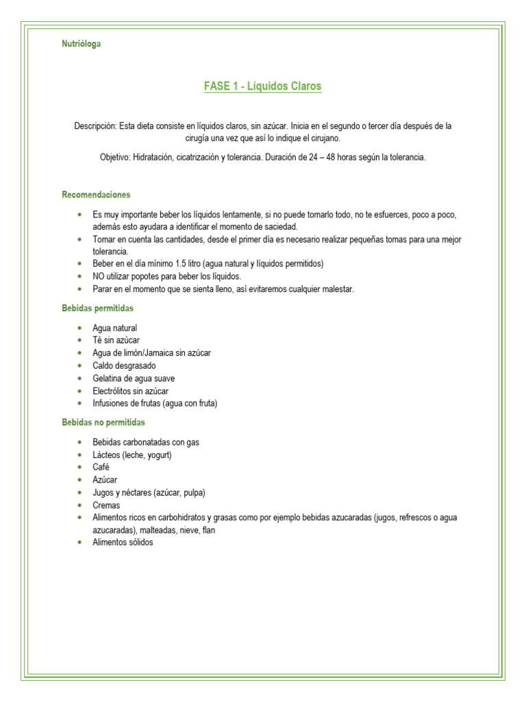 Fase Líquidos Claros | PDF | Cocina, comidas y vino