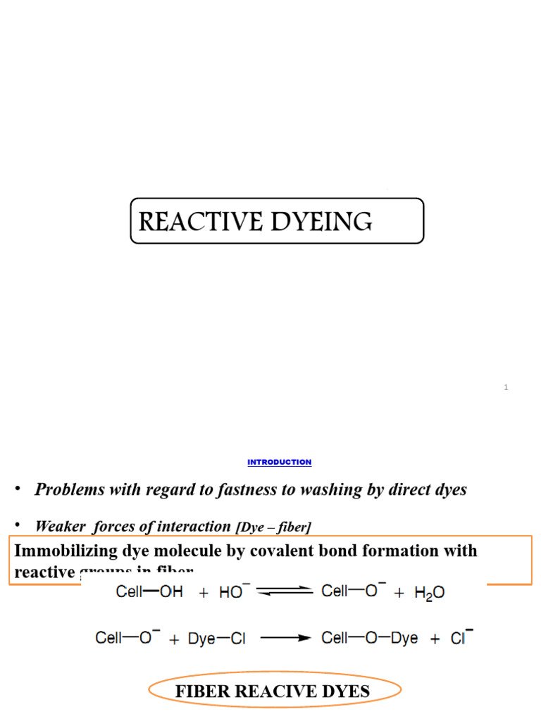 Understanding Reactive Dyeing Techniques | PDF | Chemical Reactions | Dye