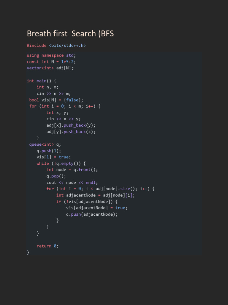 Breath First Searc3 | PDF | Vertex (Graph Theory) | Computational Problems