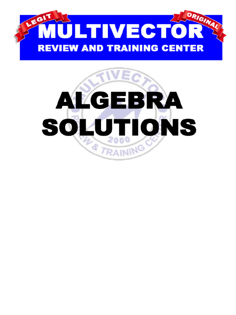 Algebra Solutions | PDF