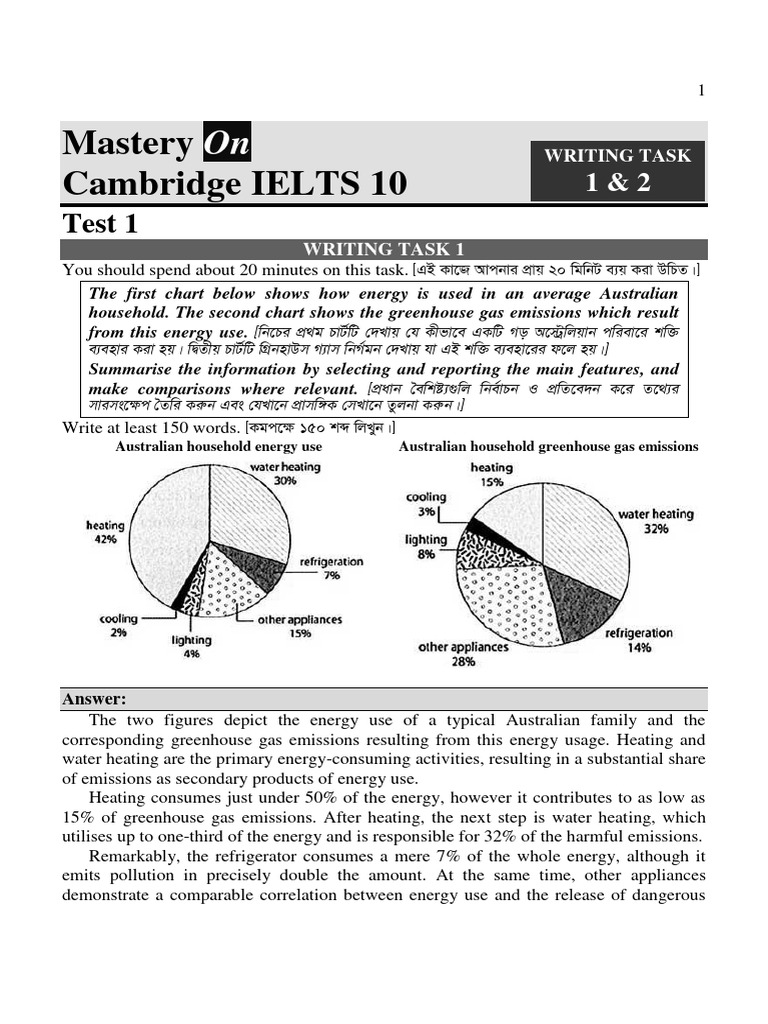 Cambridge IELTS Academic 10 Writing Task | PDF