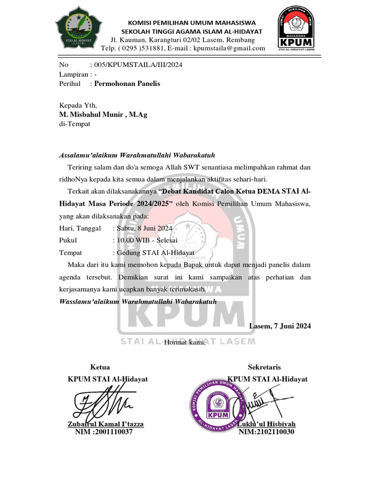 005.permohonan Panelis 1 | PDF