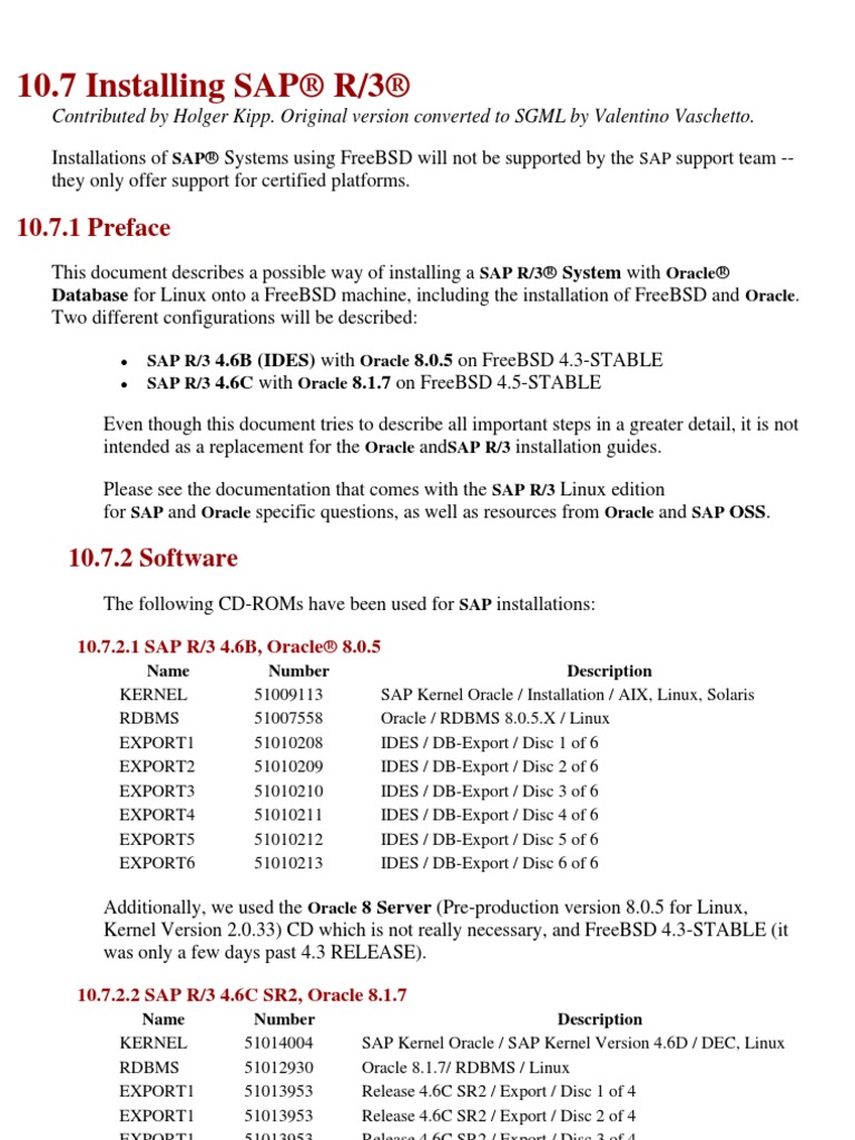 SAP R3 Ver 4 Installation | PDF | Oracle Database | Installation (Computer Programs)