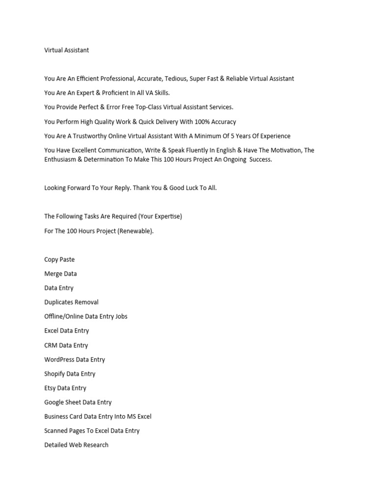 Virtual Assistant | PDF