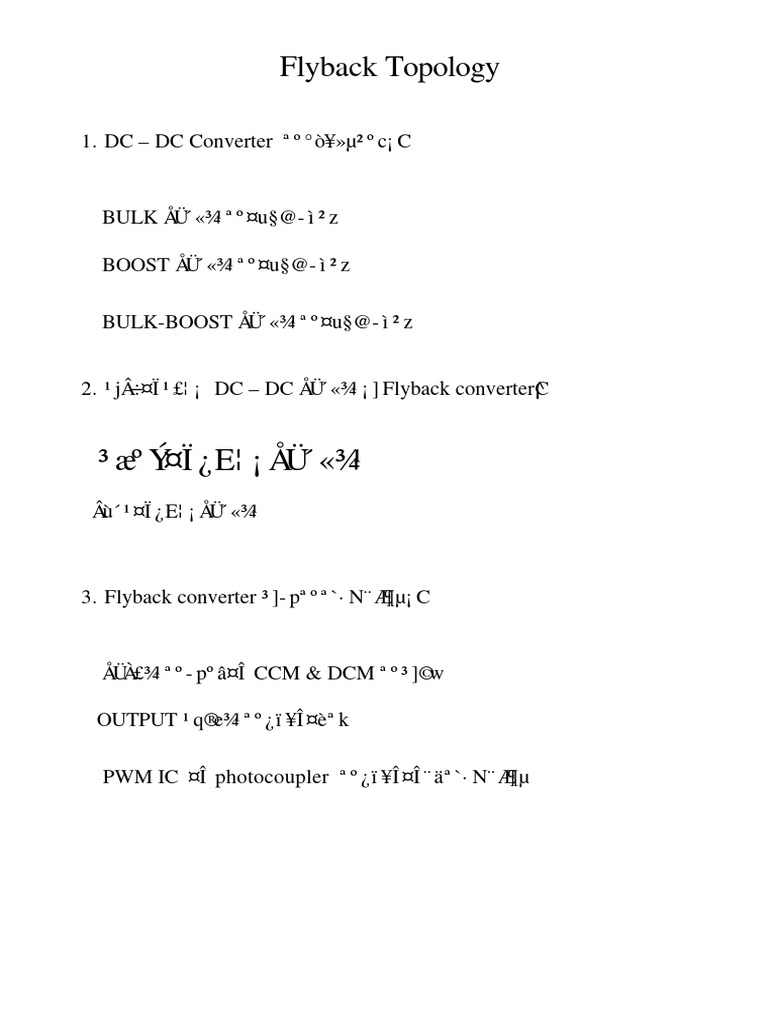 Fly Back Topology | PDF