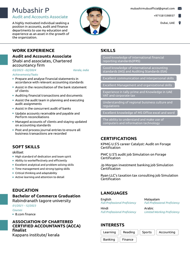 Mubashir's CV' | Download Free PDF | Accounting | Audit