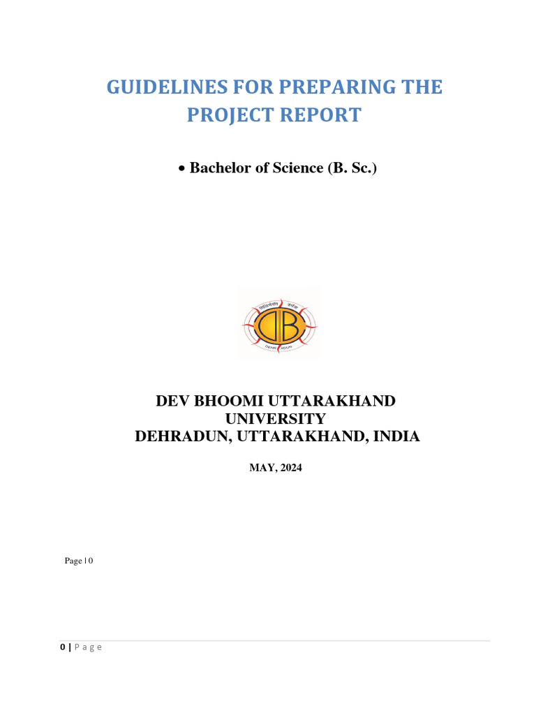 Guidelines For Preparing The Project Report | PDF | Paragraph | Thesis