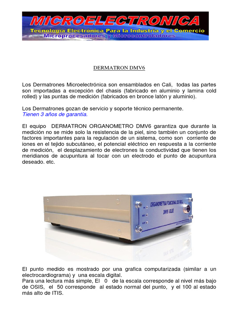 Dermatron DMV6 | PDF | Medición | Disco compacto