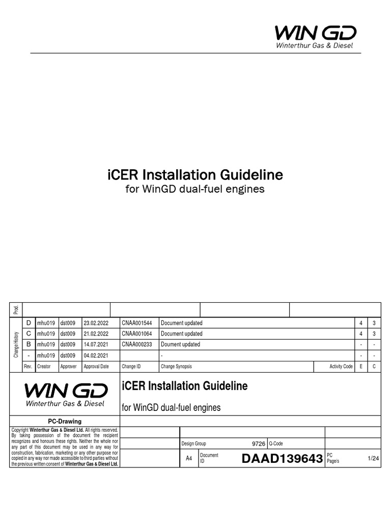 GUIDELINE WinGD-2S iCER-Installation | PDF | Valve | Turbocharger