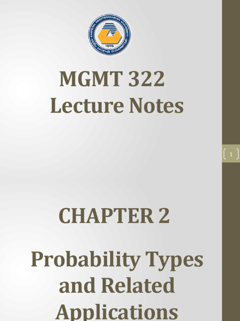 MGMT 322 Chp2. Probability Types and Related Applications | PDF | Probability | Wage