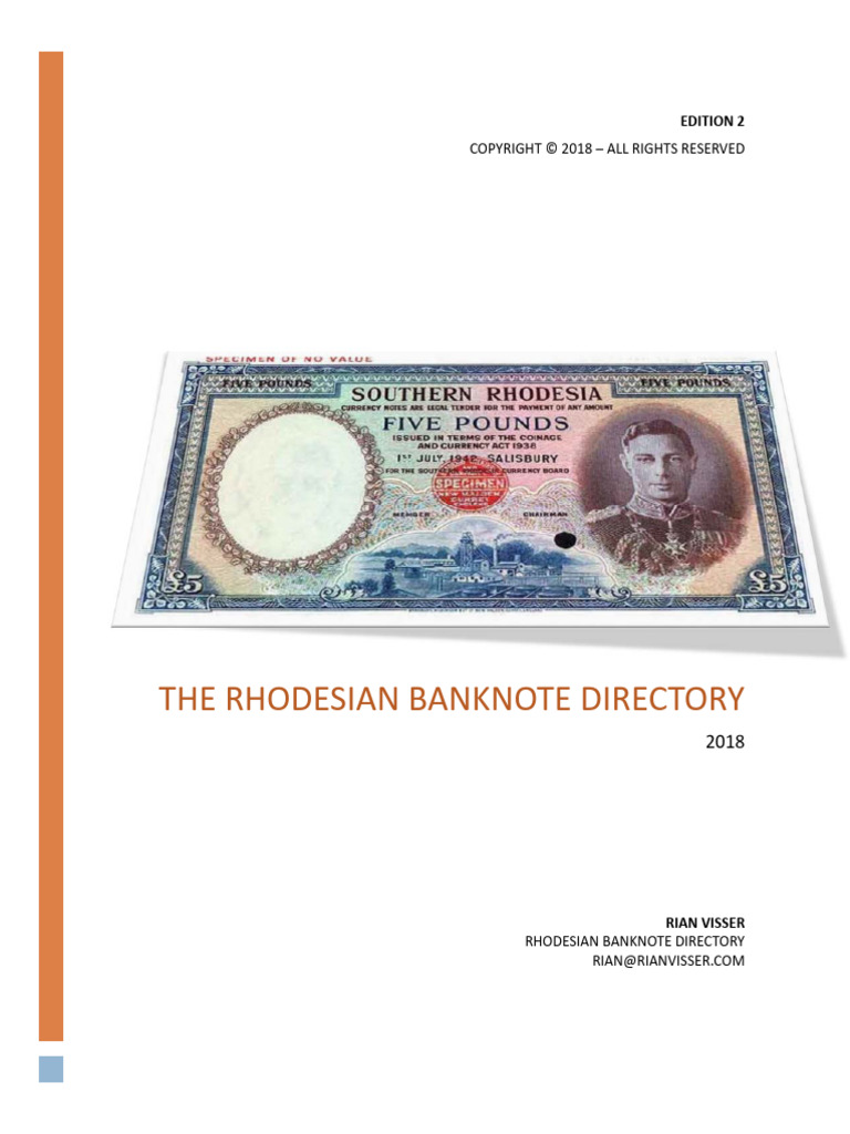 Rhodesia Banknote Directory | Download Free PDF | Banknote | All Rights Reserved