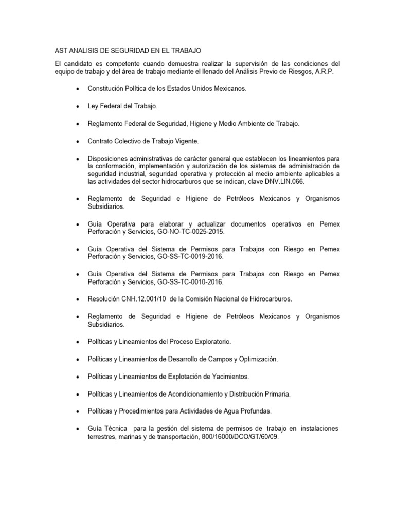 Análisis de Seguridad en el Trabajo (AST) | PDF | Riesgo | Seguridad y ...