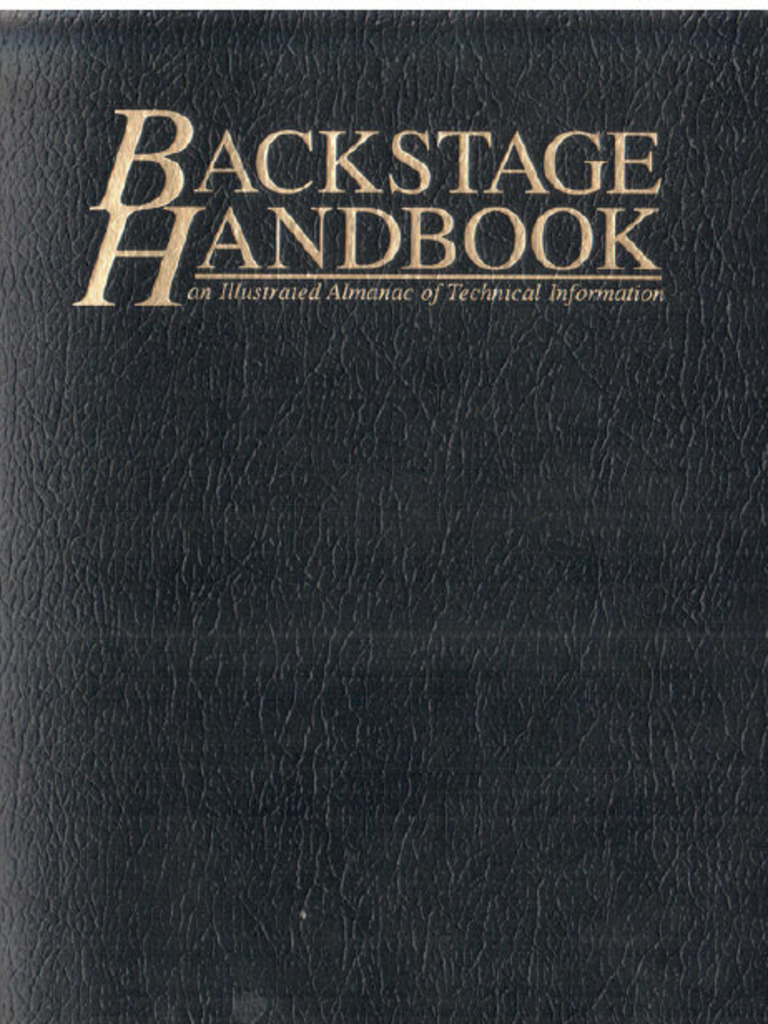 Backstage Hanbook Paul Carter PDF Free | PDF
