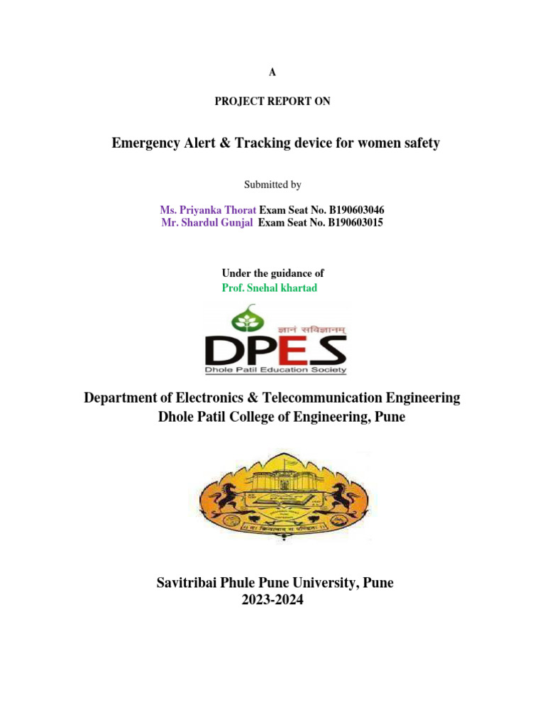 Emergency Alert and Tracking Device For Women Safety | PDF ...