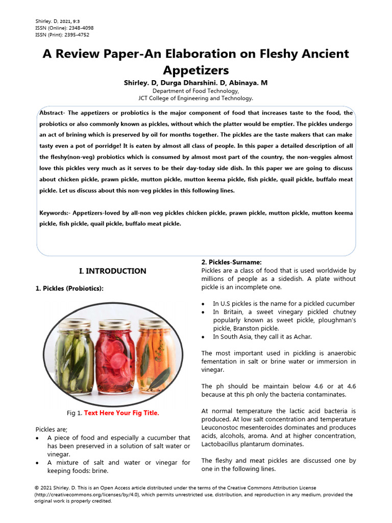 Elaboration On Ancient Fleshy Appetizers | PDF | Pickling | Foods