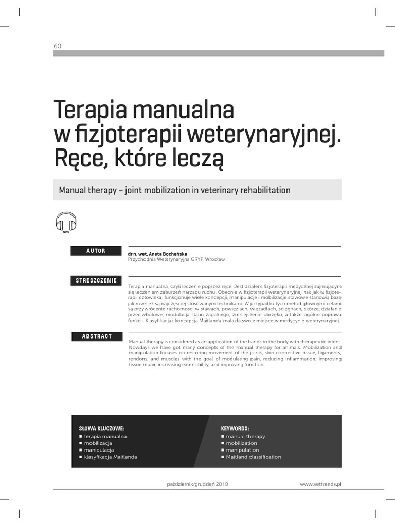 Terapia Manualna Weterynaryjna | PDF