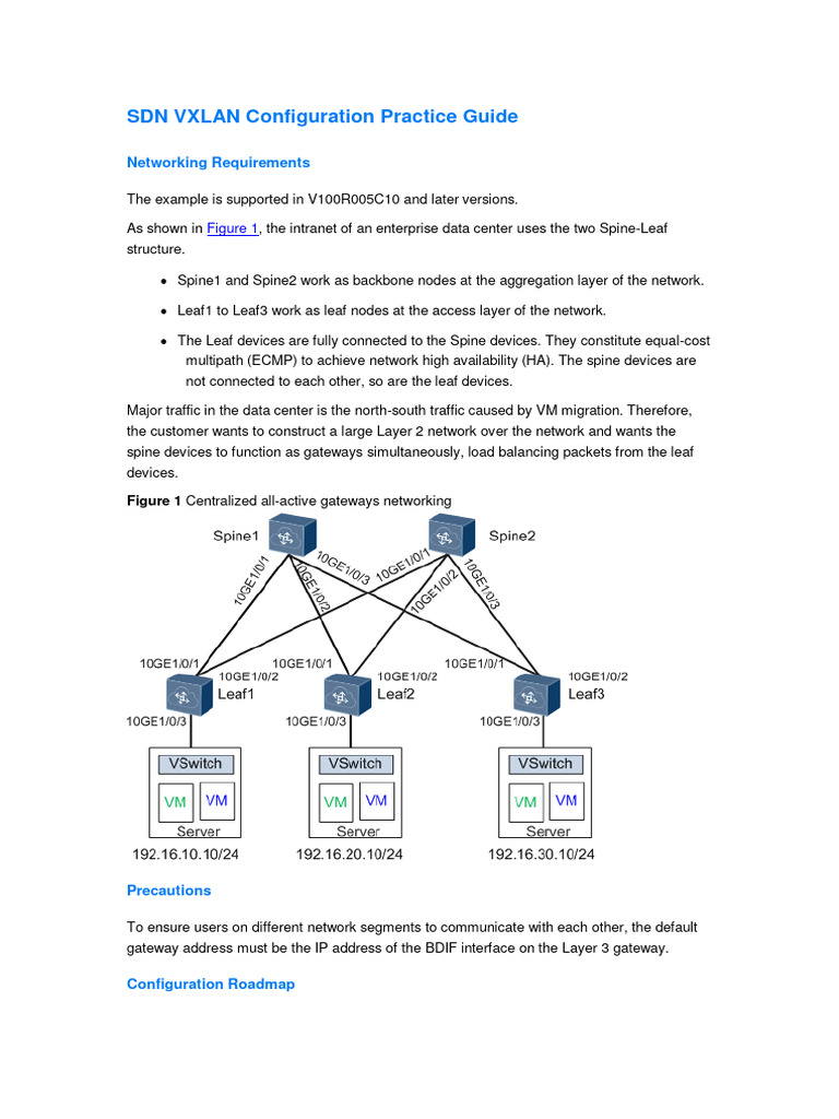 6 SDN VXLAN Configuration Practice Guide | PDF | Computer Network | Gateway (Telecommunications)