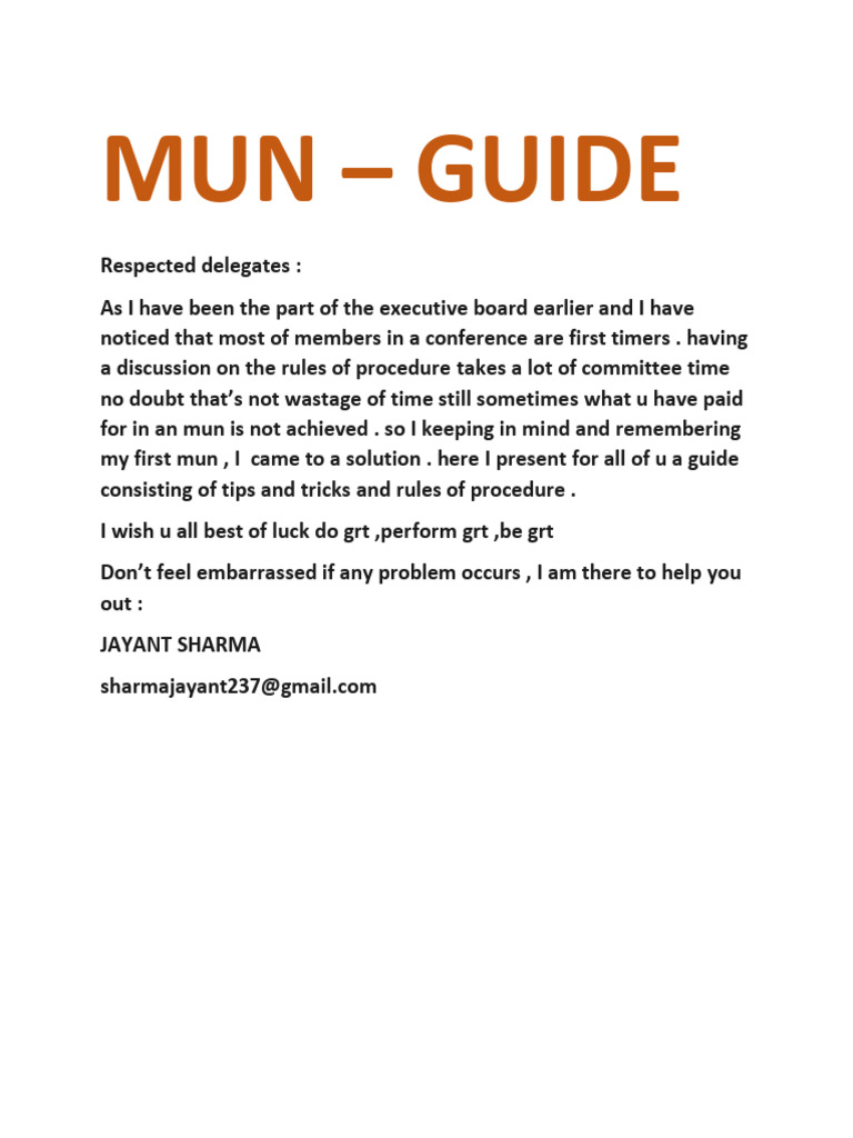 MUN | PDF | Non Governmental Organization | United Nations