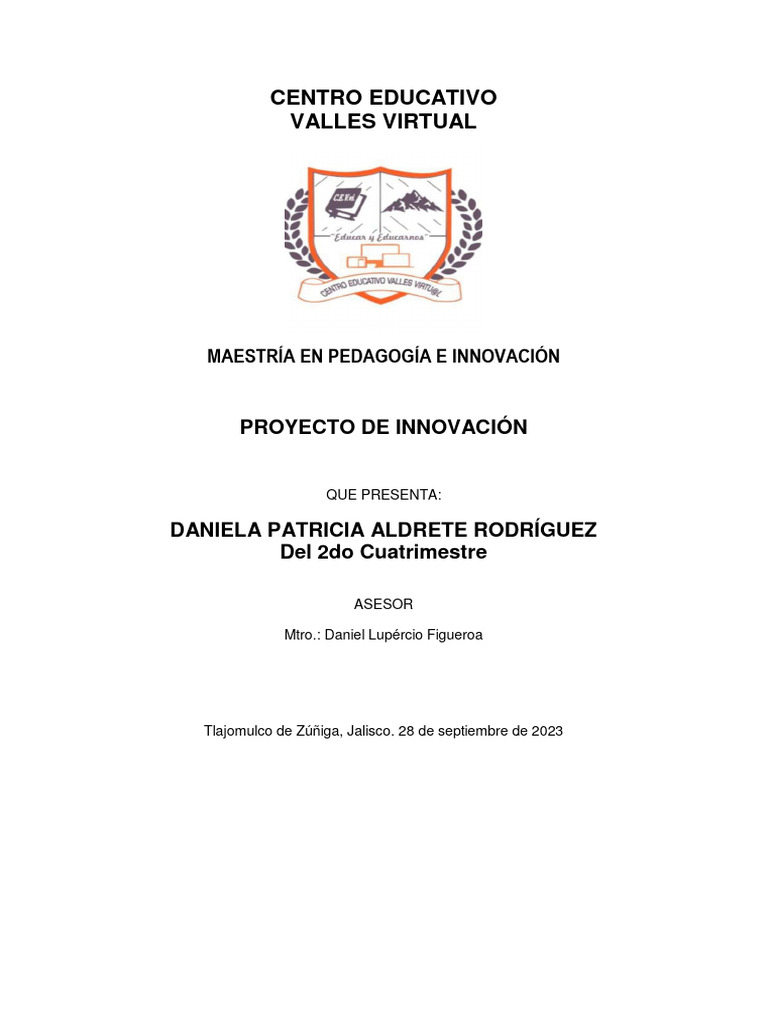 Proyecto de Innovación | PDF | Liderazgo | Aprendizaje