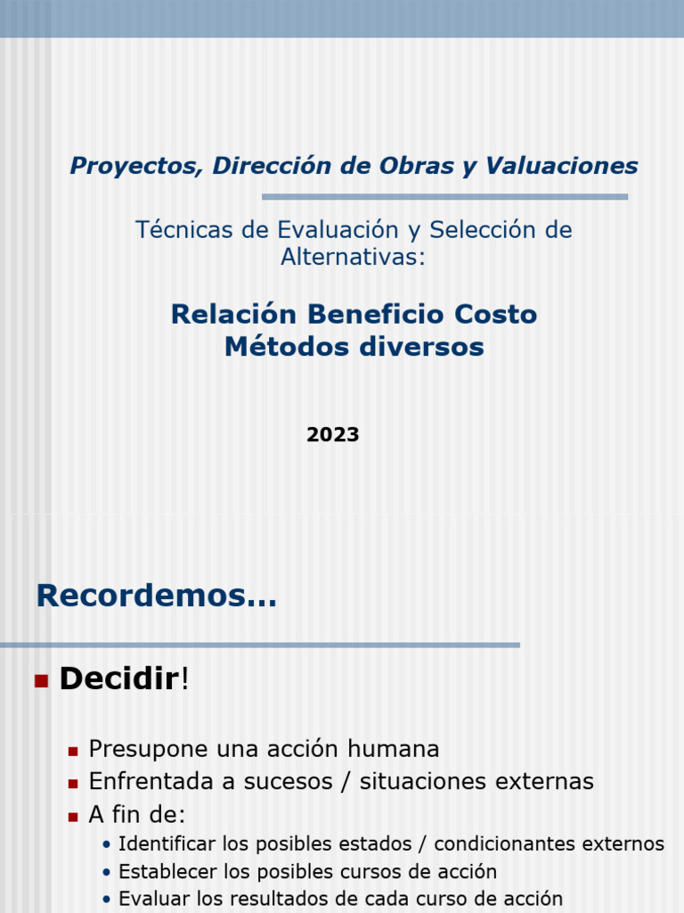 5 2023 Relacion Beneficio Costo y Metodos Diversos SA | PDF | Toma de ...