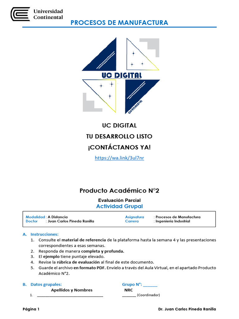 Pa2 Procesos de Manufactura | PDF
