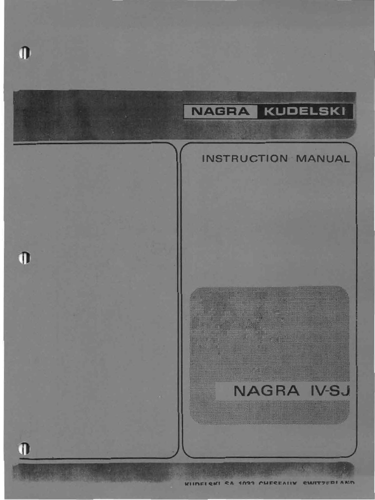 Nagra IVSJ Tape SM | PDF | Power Supply | Headphones