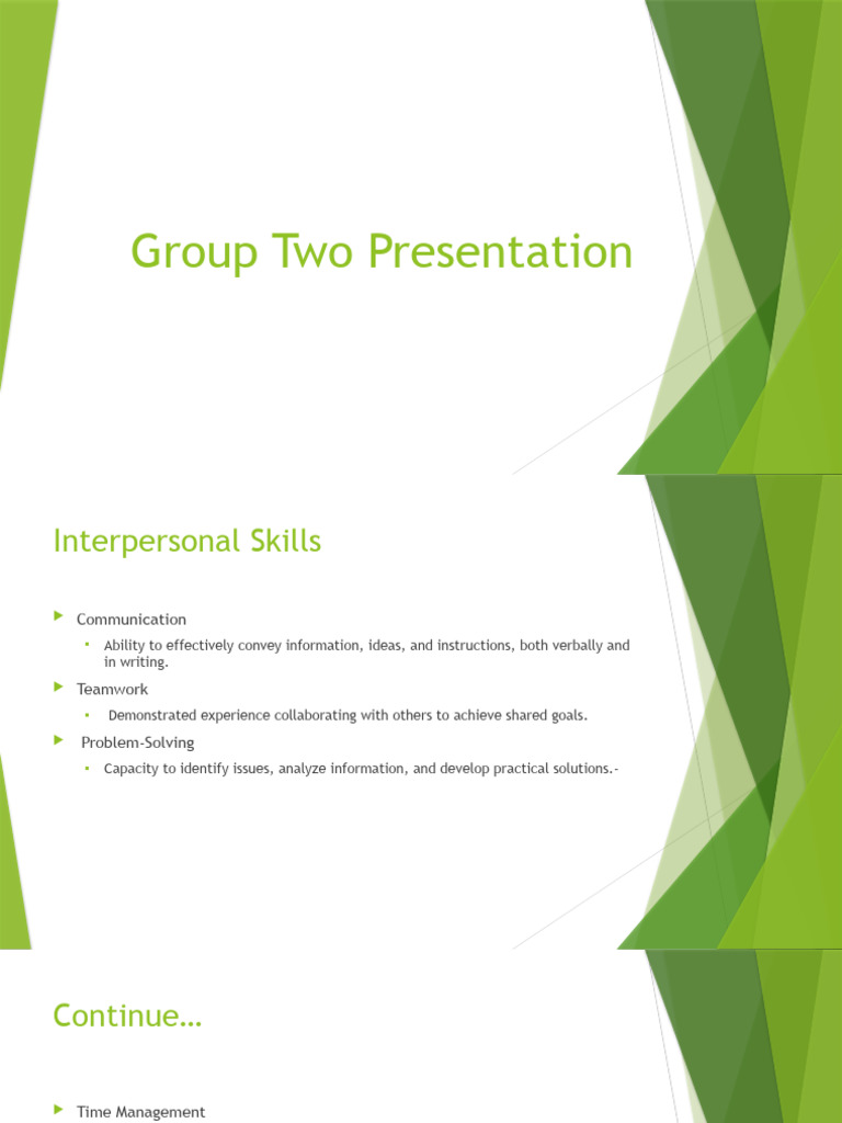 Group Two Presentation | PDF | Skill | Experience