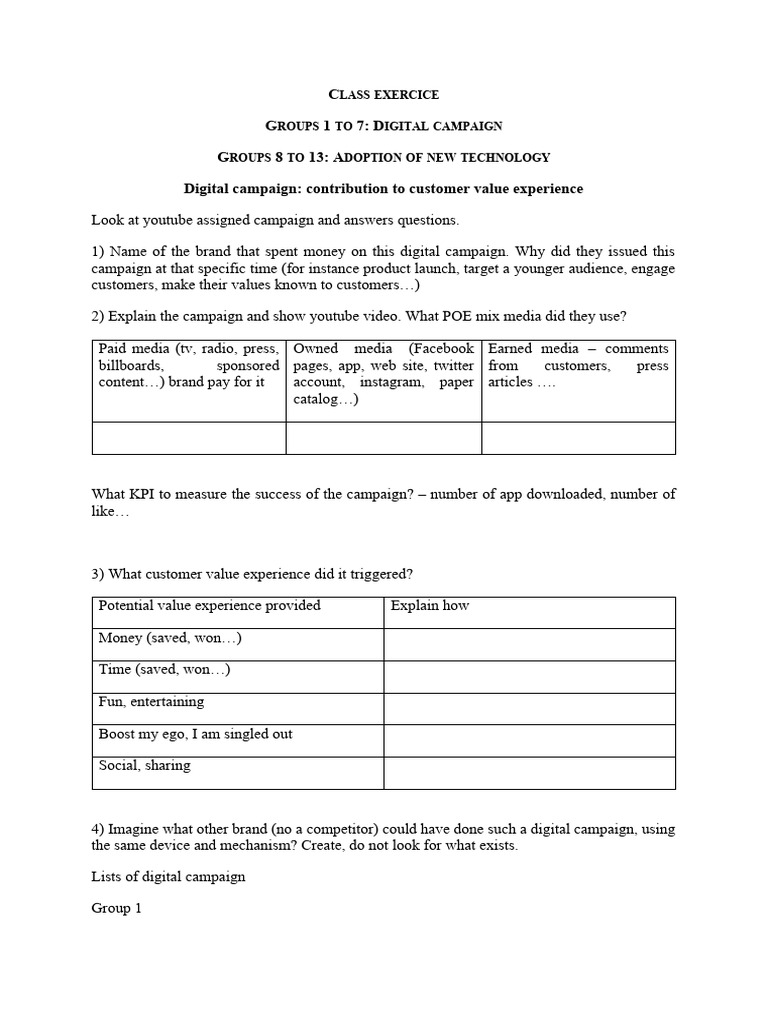 Edm 2022 V2 Class Exercices Campaign Adoption | PDF | Brand | Marketing