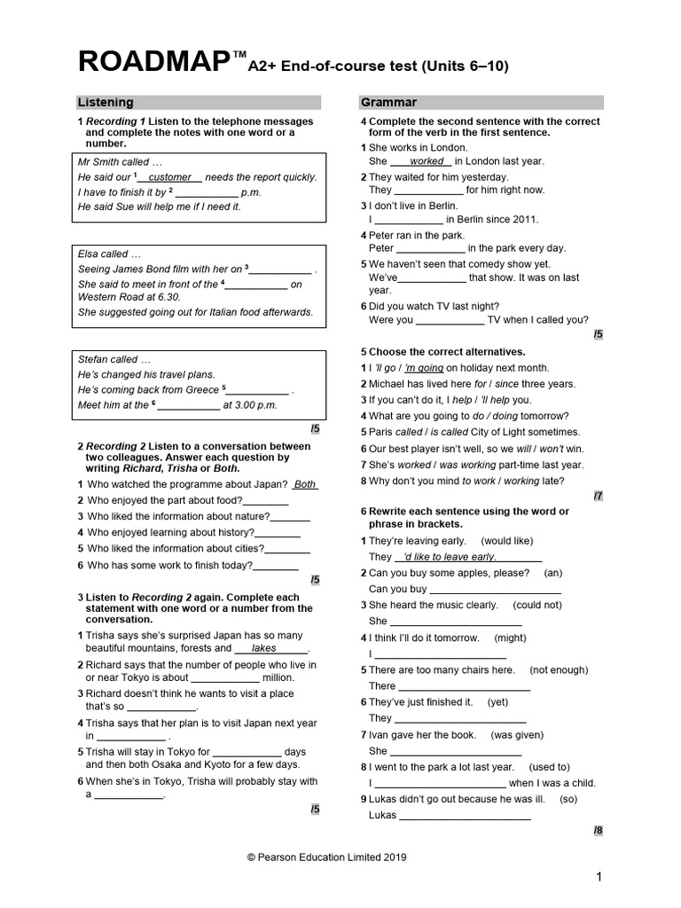 Roadmap A2+ End-of-course_test_PDF | Download Free PDF | Water | Lake