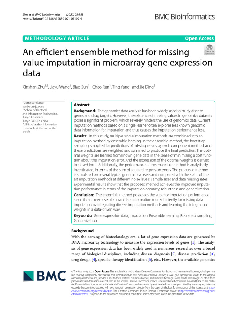 An Efficient Ensemble Method For Missing Value Imputation in Microarray ...