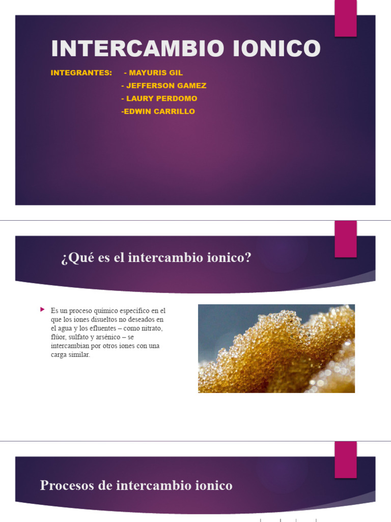 Intercambio Iónico | PDF | Intercambio iónico | Sal (química)