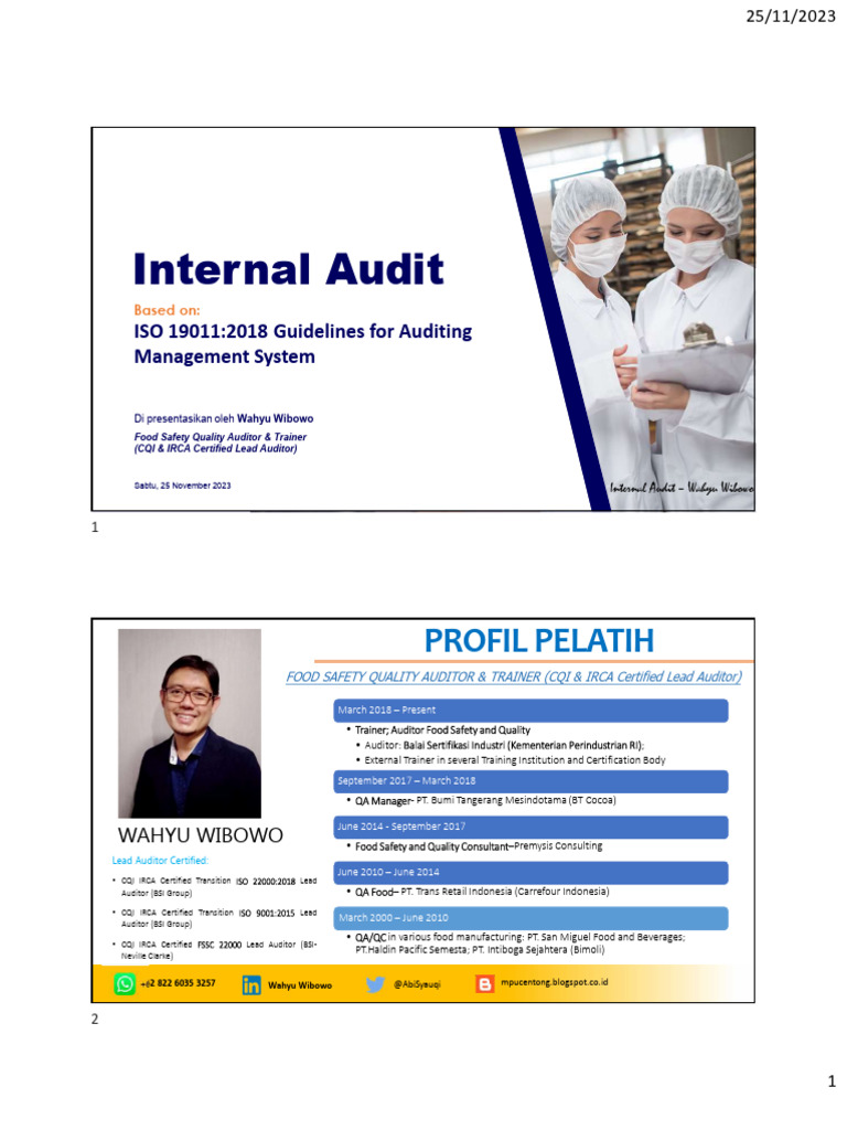 Materi Internal Audit ISO 19011 2018 | PDF