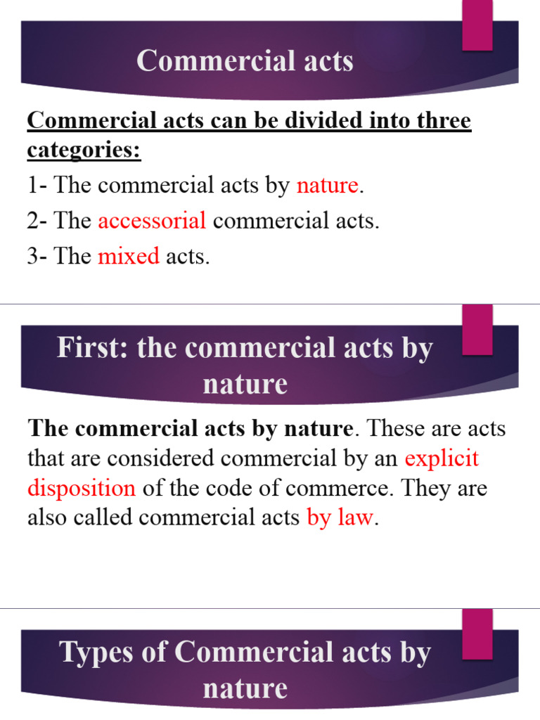 Commercial Acts | PDF