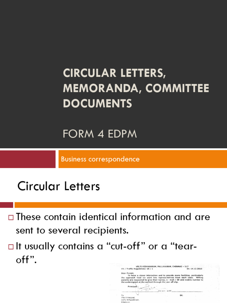 Circular Letters, Memoranda, Committee Documents | PDF | Career ...