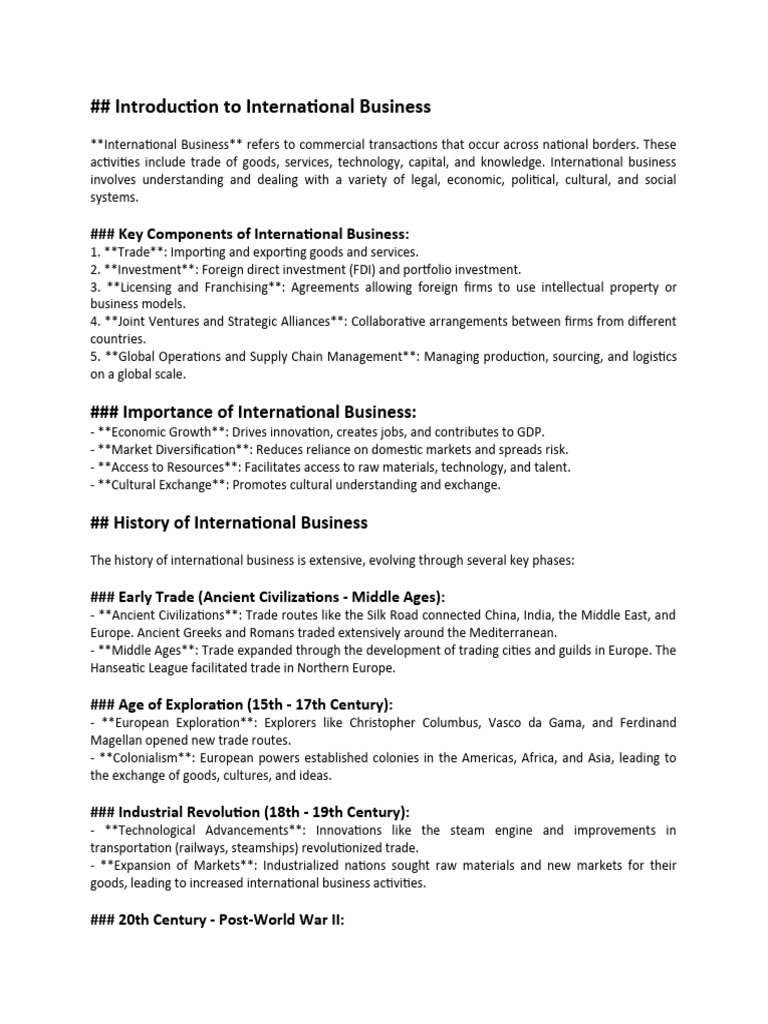(Chapter 1) Introduction To International Business | PDF | International Business | Globalization