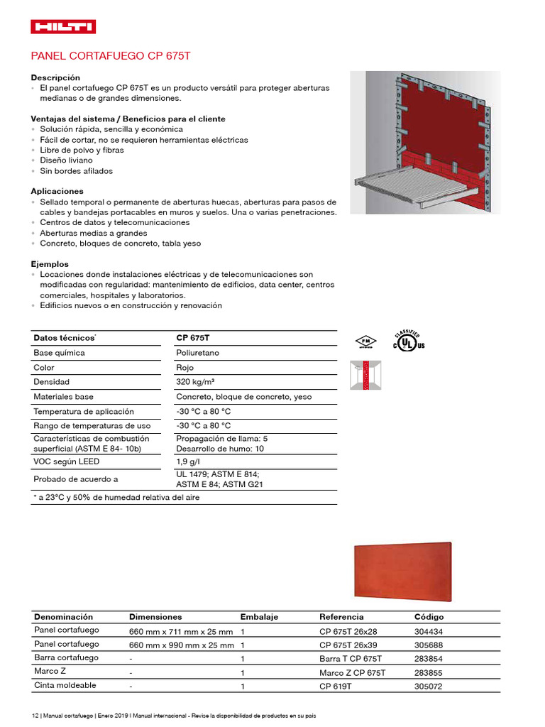 Informacion-tecnica-PANEL CORTAFUEGO | PDF