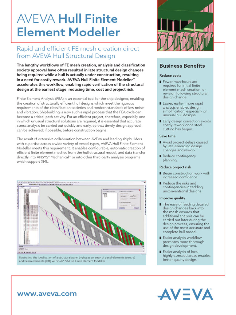 Brochure AVEVA Hull Finite Element Modeller | PDF | Finite Element ...