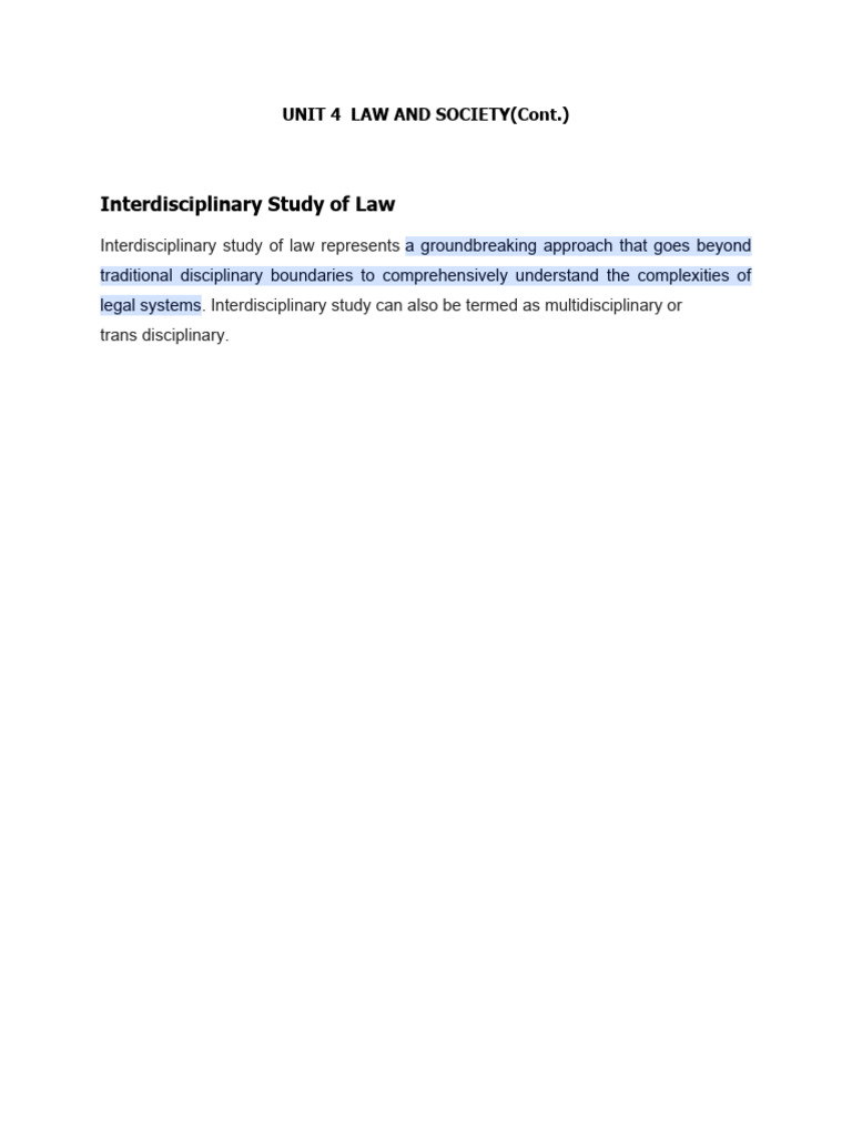 Interdisciplinary Legal Studies | PDF | Interdisciplinarity | Jurisprudence